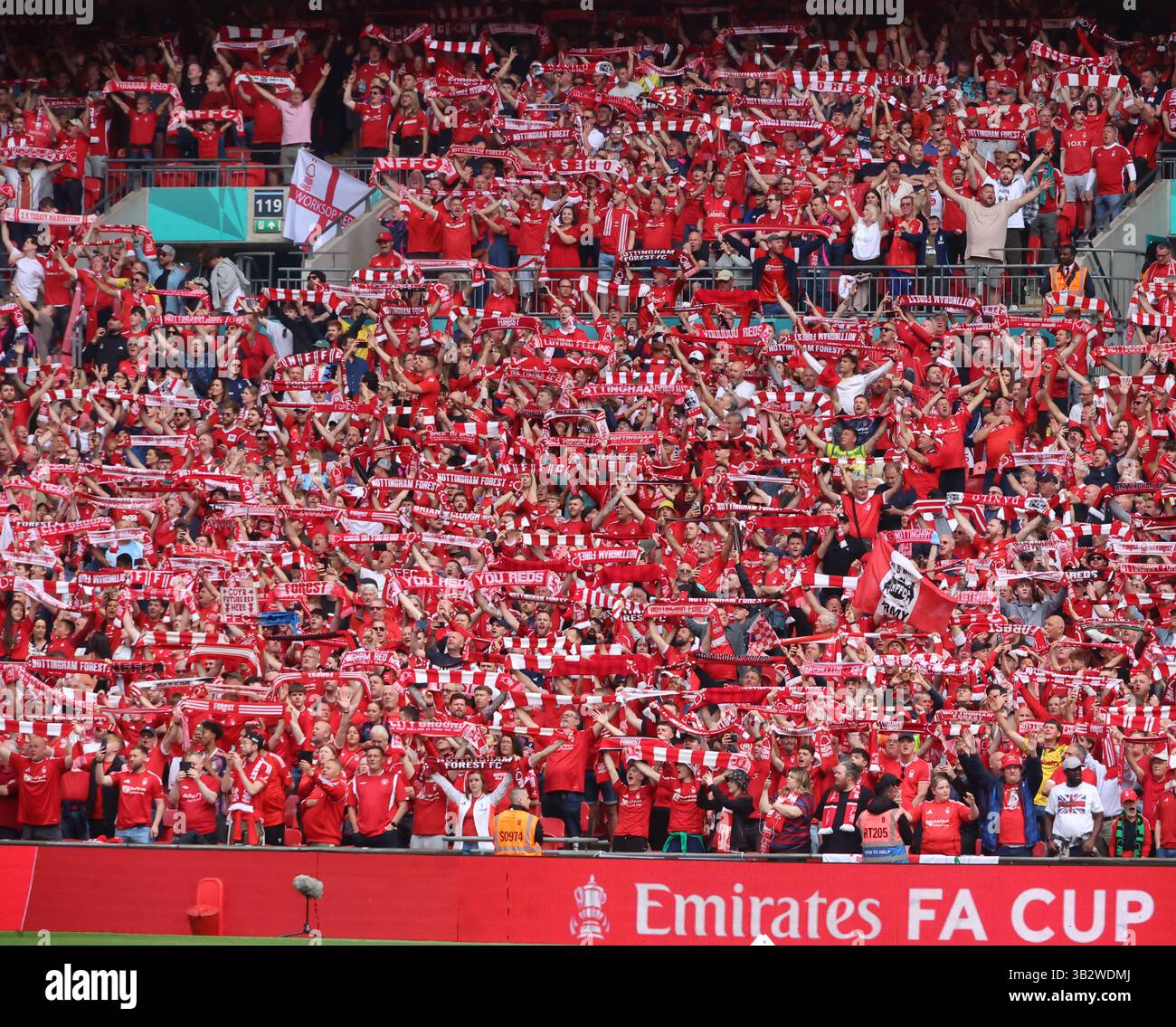London, UK. 27th Apr, 2025. Nottingham Forest Fans before kick off ...