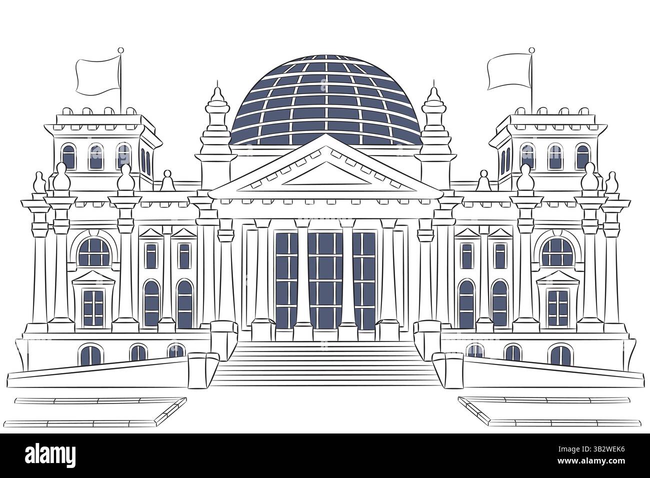 Vector drawing of the Reichstag building Berlin Germany Stock Vector ...