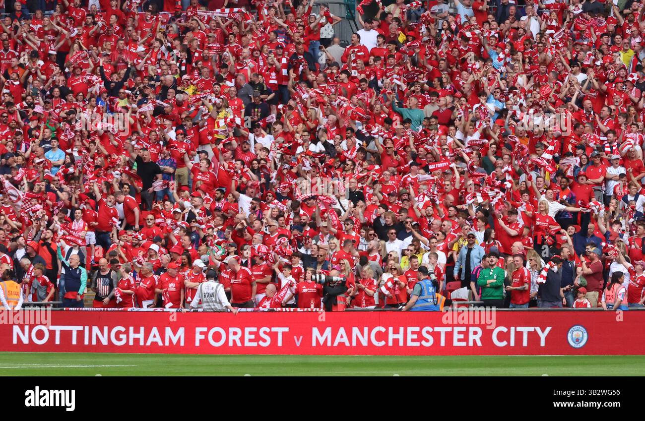 Nottingham Forest Fans before kick off during FA Cup Semi-Final match ...