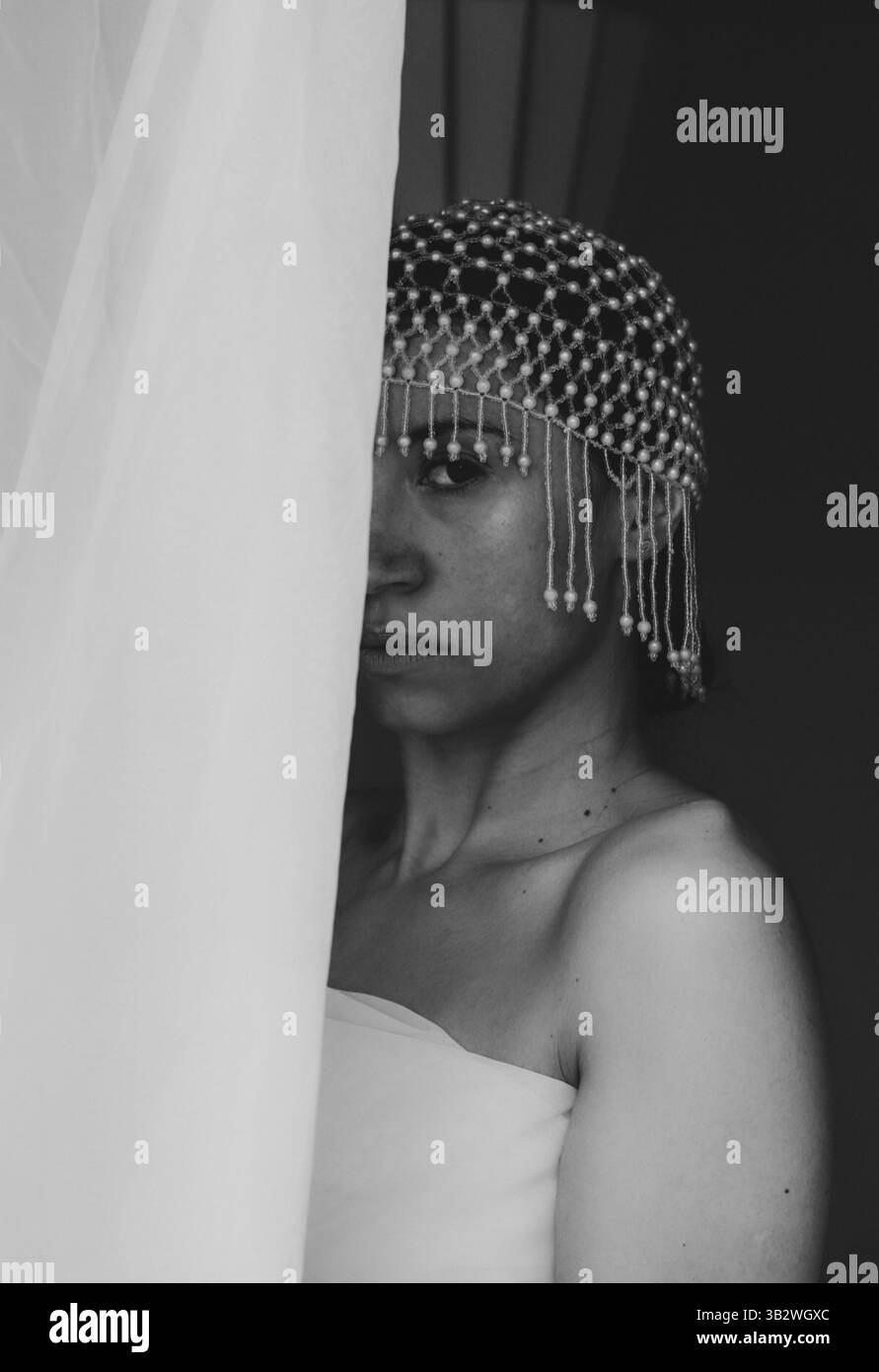 Intricate curtains Black and White Stock Photos & Images - Alamy