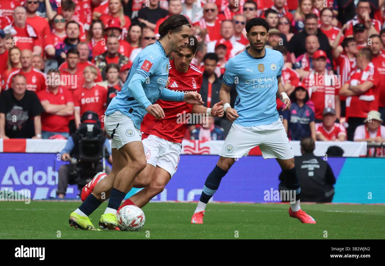 London, UK. 27th Apr, 2025. Jack Grealish of Manchester City in action ...