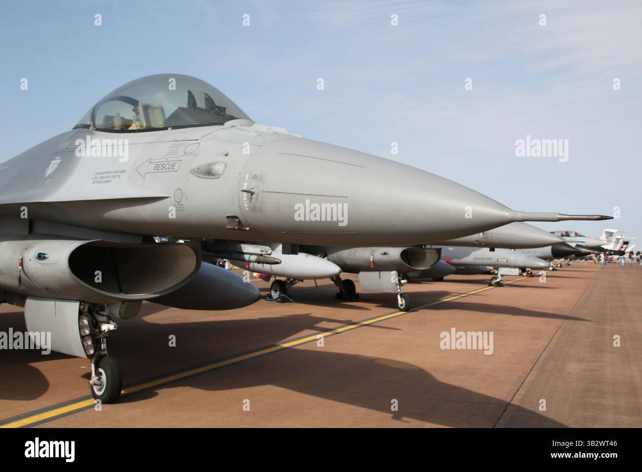 The nose of FA-119, a General Dynamics F-16AM Fighting Falcon operated ...