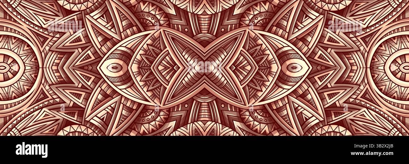 Abstract ethnic ornamental seamless pattern. Vintage Mocha Mousse ...