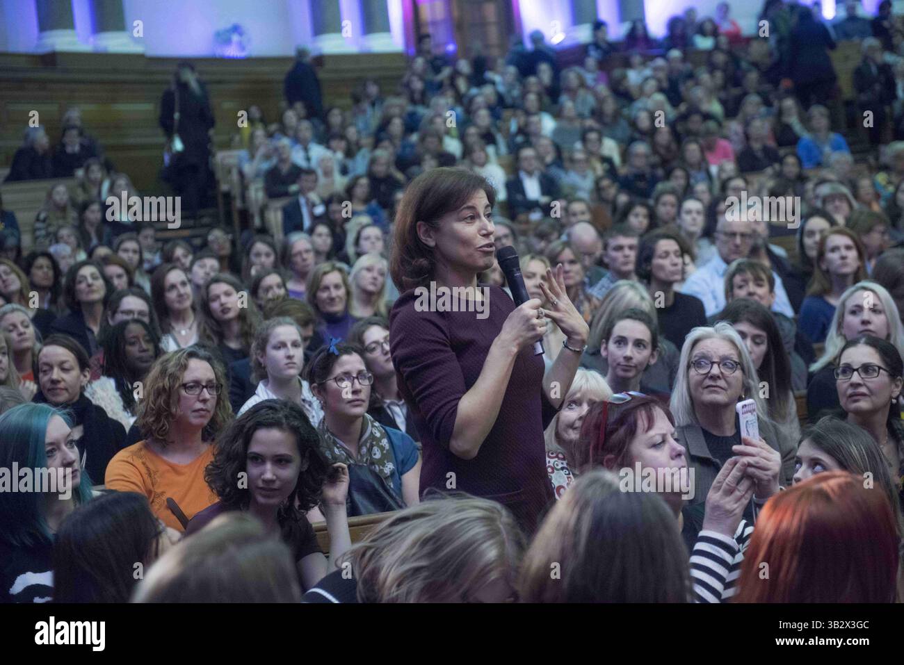 February 25, 2016 - London, UK, UK - Natasha Walter asks a question ...
