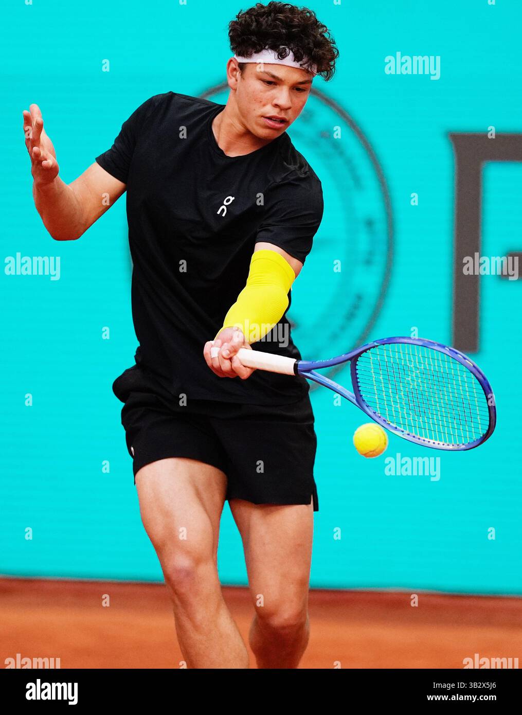 Ben Shelton of USA plays against Jakub Mensik of Czech Republic during ...