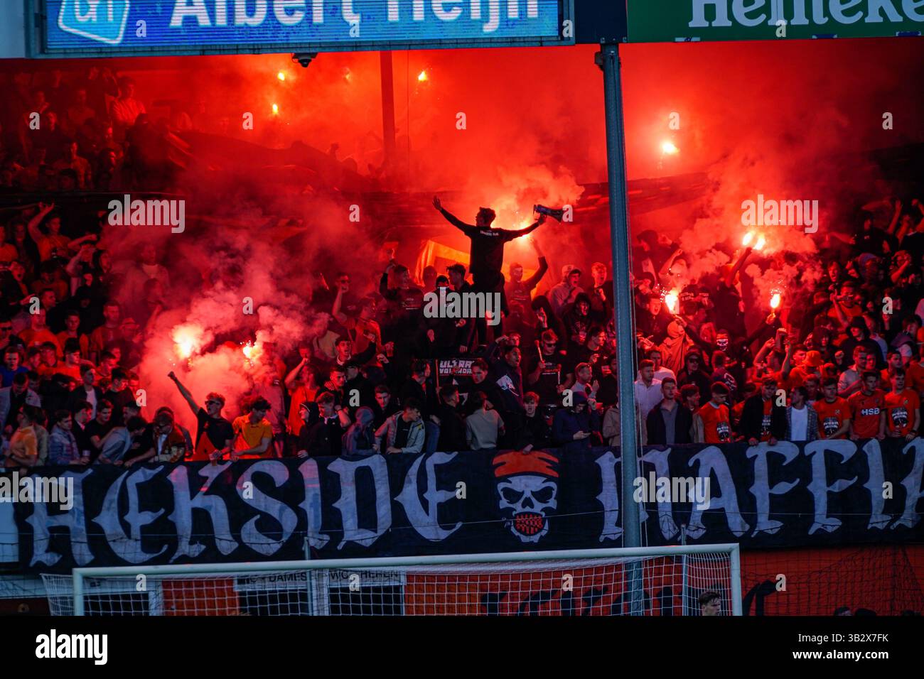 VOLENDAM, NETHERLANDS - APRIL 20: fans of FC Volendam during the Dutch ...