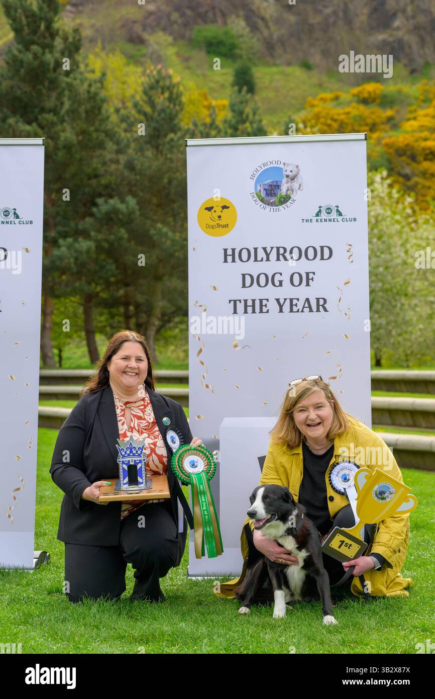 EDITORIAL USE ONLY (left to right) winner Jenni Minto MSP with her dog ...