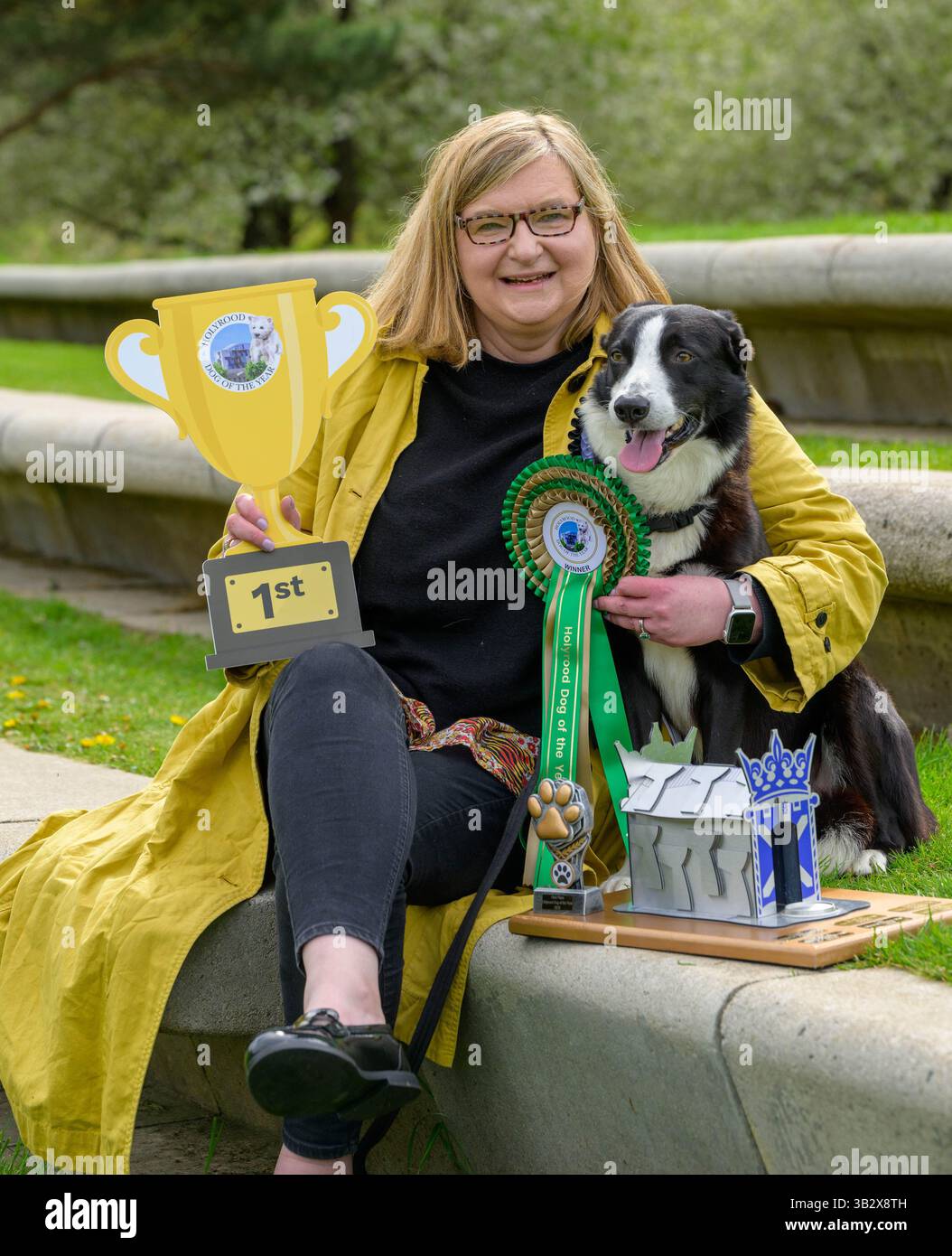 EDITORIAL USE ONLY Jenni Minto MSP with her border collie Jim, who has ...