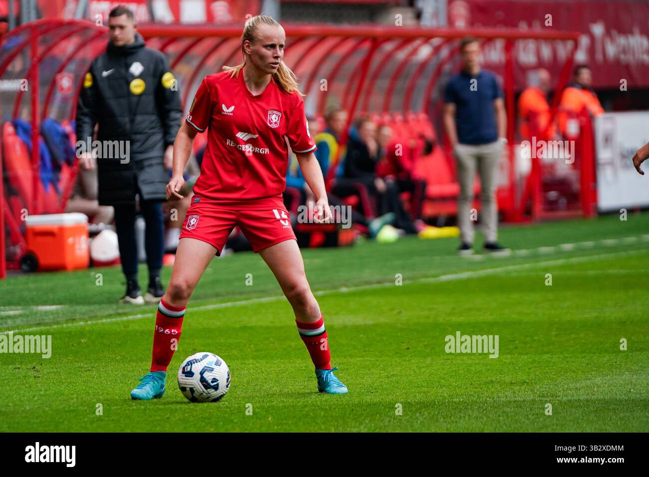 ENSCHEDE, NETHERLANDS - APRIL 21: Leonie Vliek of FC Twente looks on ...