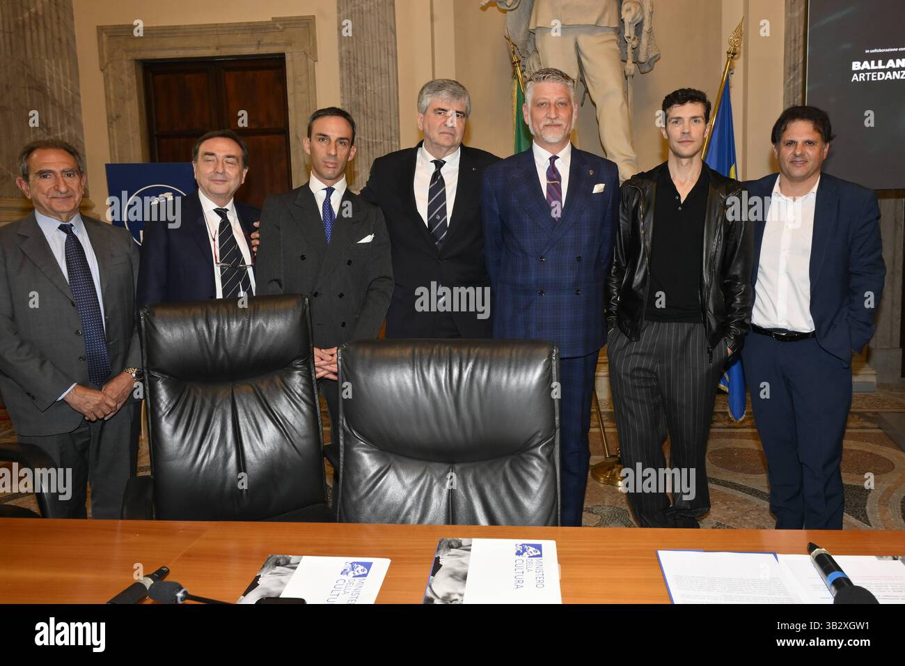 Rome: Ministry of Culture, Spadolini Hall. Photocall for the broadcast ...