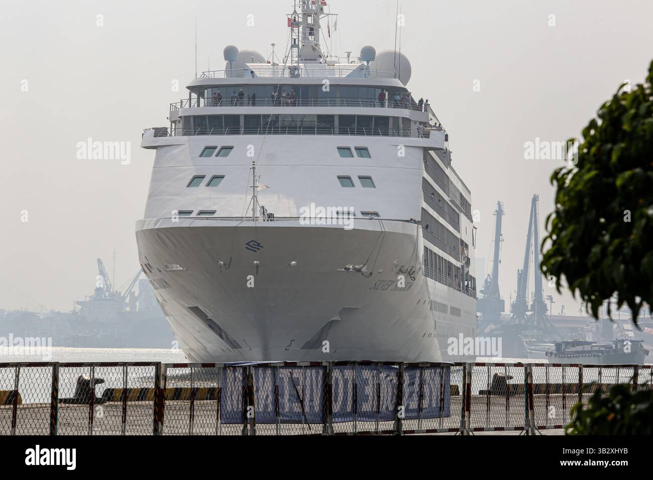 Luxury cruise ship SILVER SHADOW (Silversea) in stopover moored in Ho ...