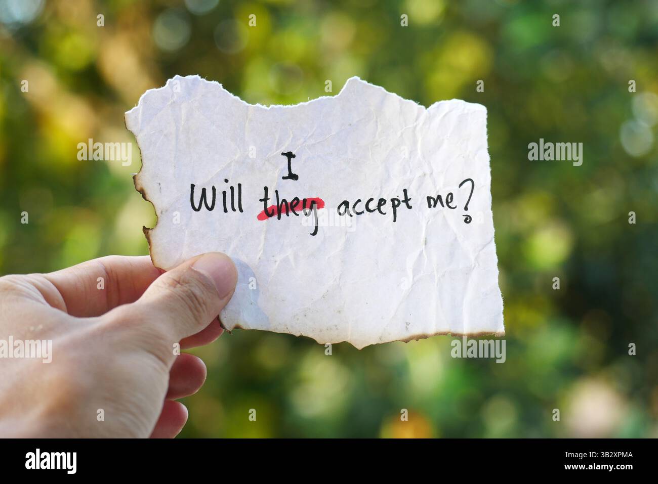 Handwritten text messages Will they Accept Me? replacing Will I Accept Me? Learning Self ...