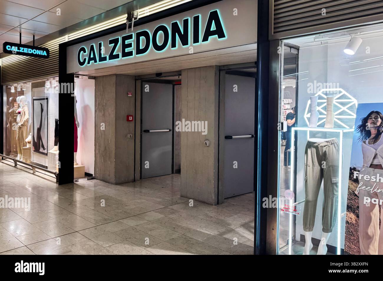 Milan, Italy - April, 07, 2025: Calzedonia fashion store with glowing ...