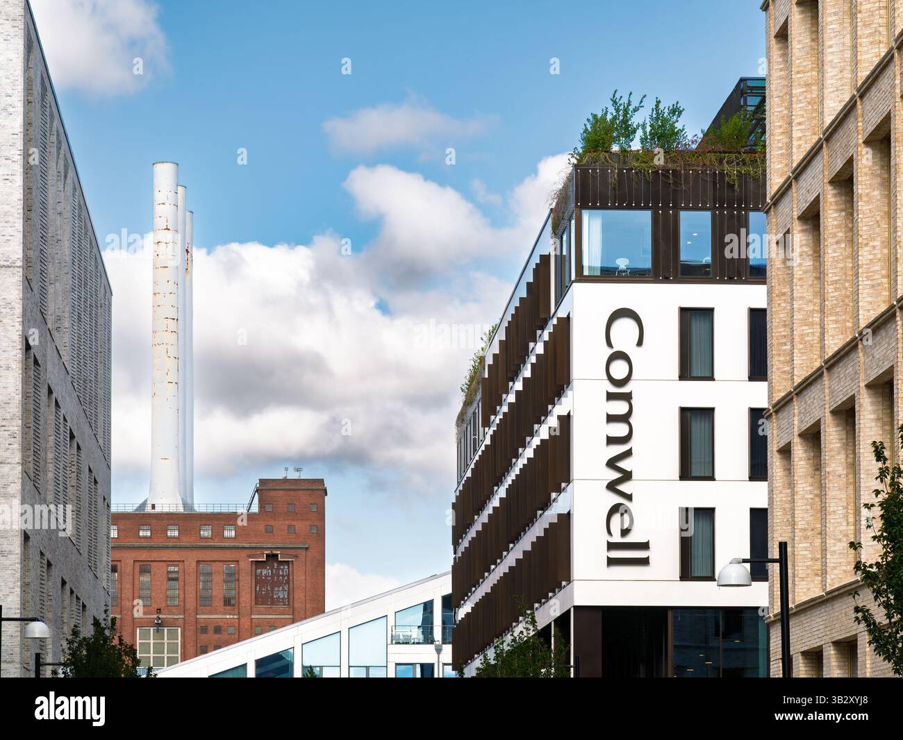 Comwell Copenhagen Portside modern hotel facade displaying name in ...