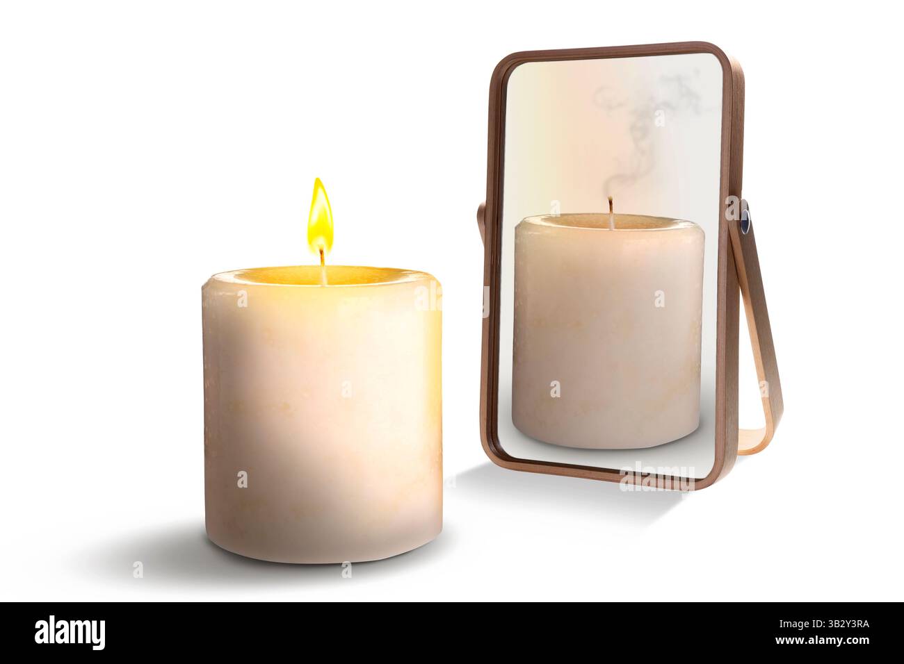 Candle reflecting in mirror hi-res stock photography and images - Alamy