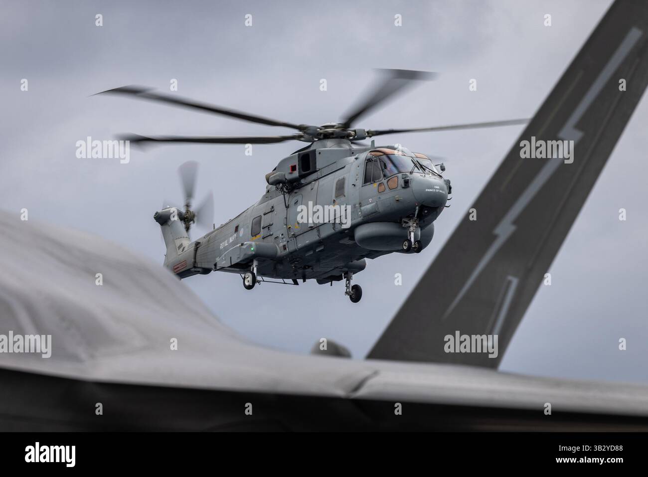 Undated handout photo issued by Minstry Defence of 820 NAS Merlin ...