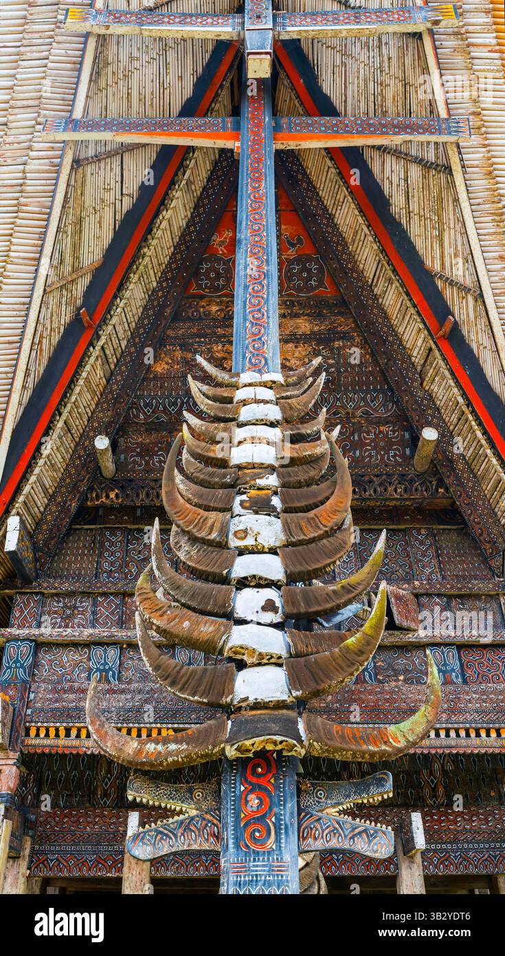 The tongkonan traditional house at Ke'te' Kesu' village in Toraja. The ...