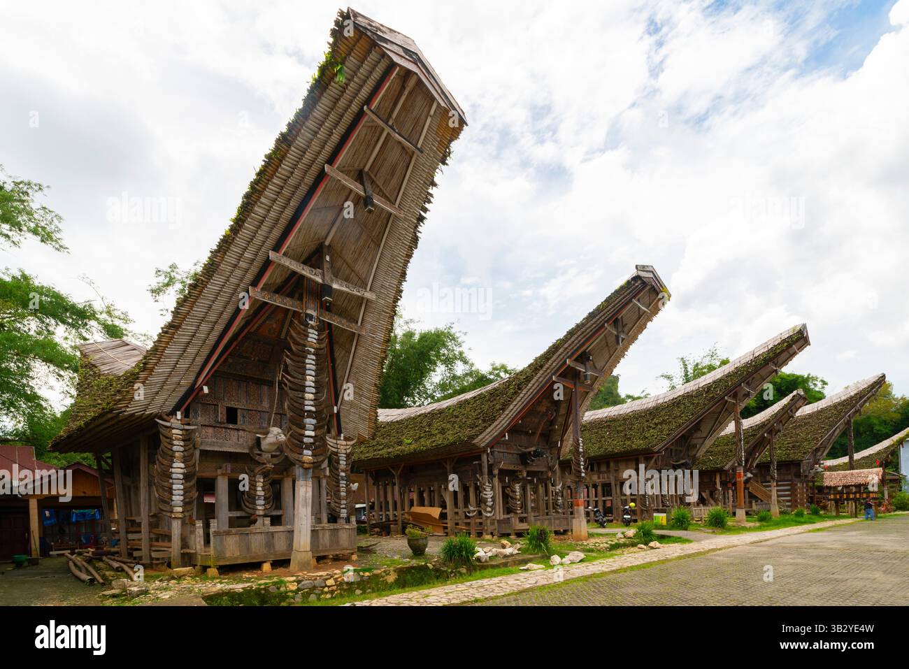 The tongkonan traditional houses at Ke'te' Kesu' village in Toraja. The ...