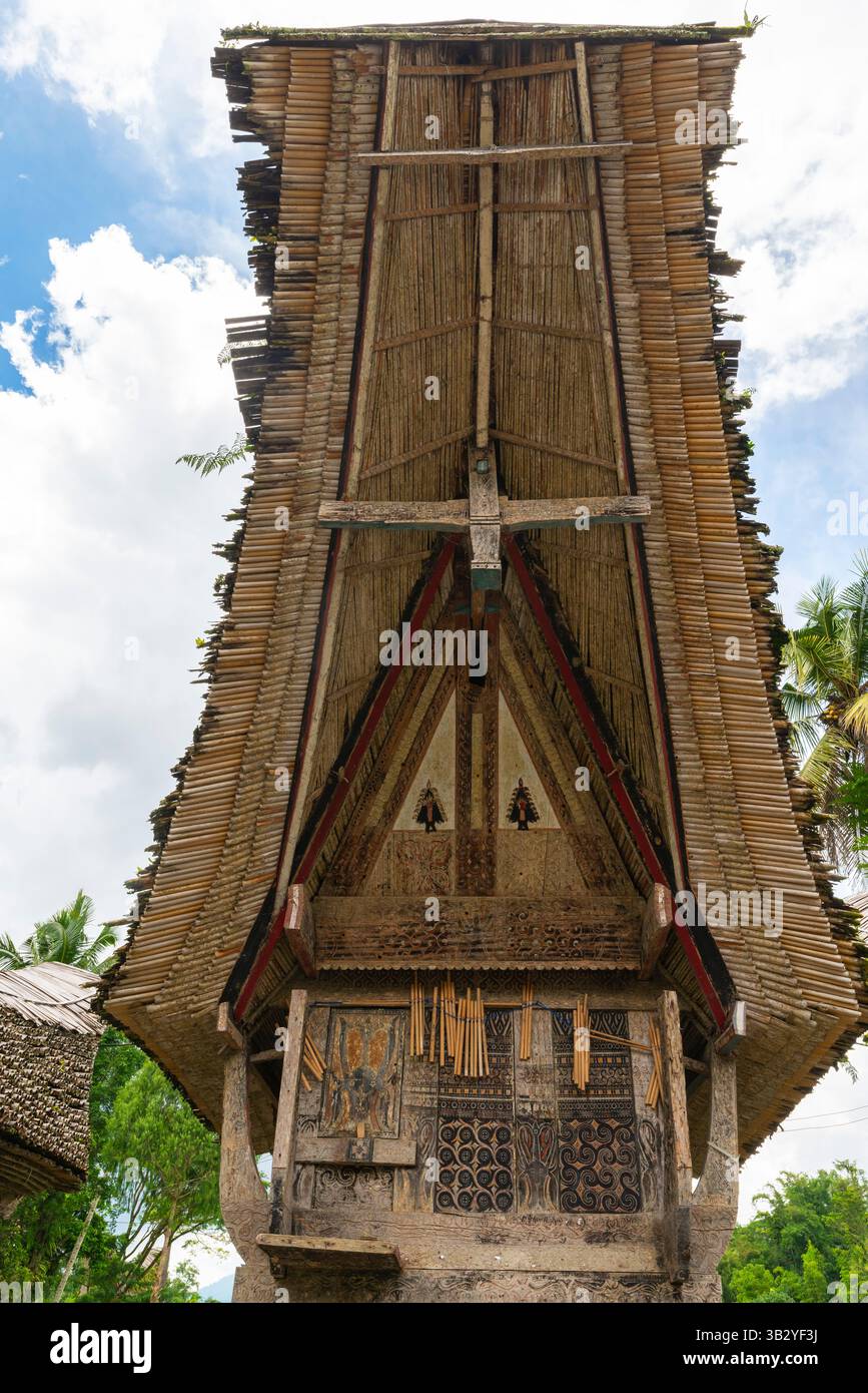 The tongkonan traditional house at Ke'te' Kesu' village in Toraja. The ...