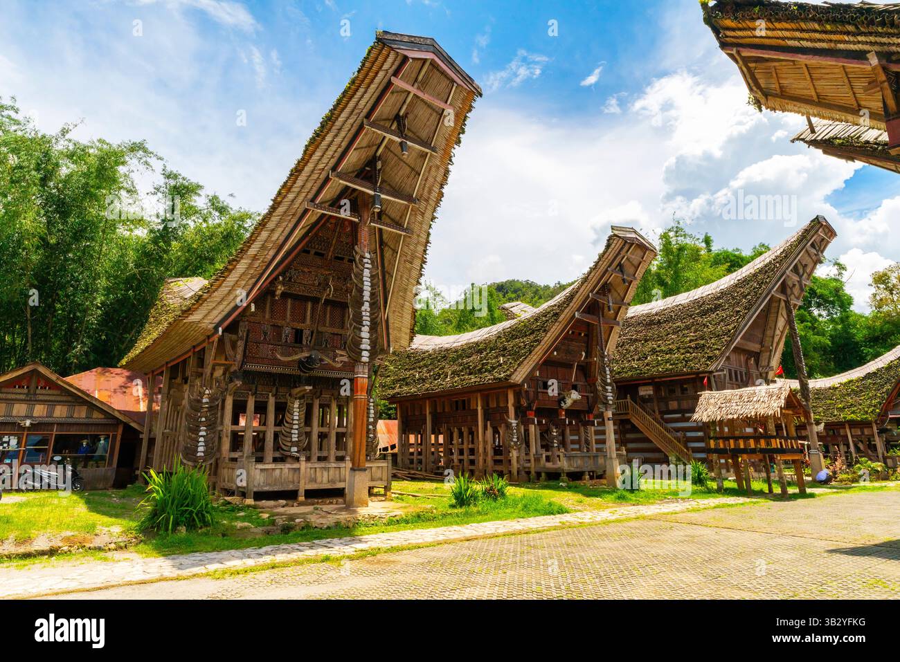 The tongkonan traditional houses at Ke'te' Kesu' village in Toraja. The ...