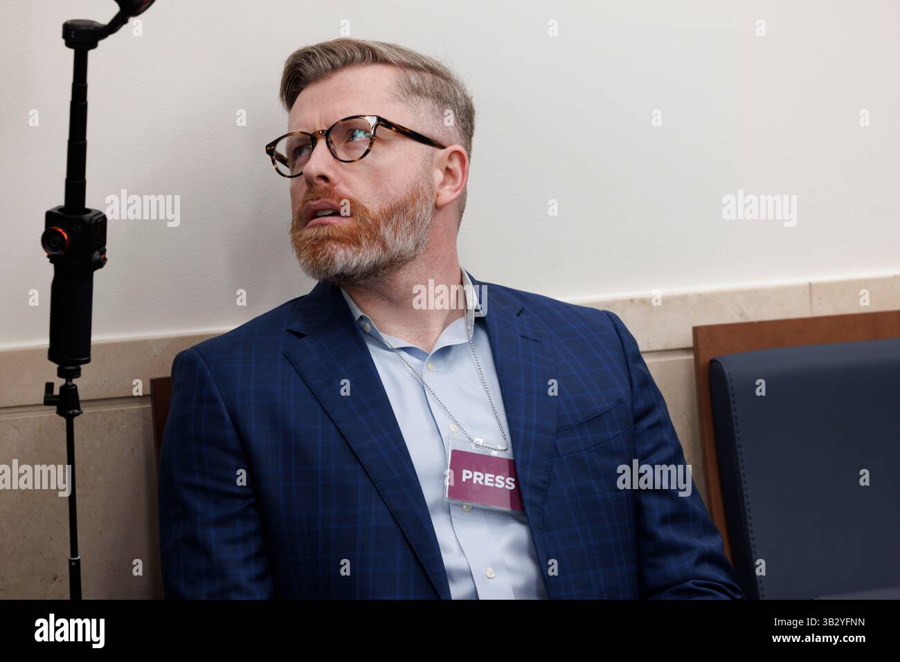 Rogan O'Handley, a right-wing commentator, sits in the New-Media seat ...