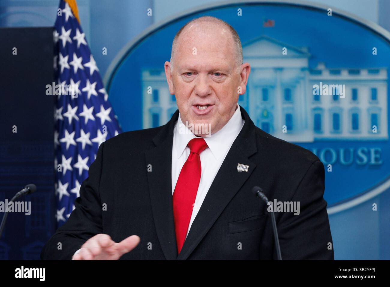 White House Border Czar Tom Homan gives remarks during a briefing in ...