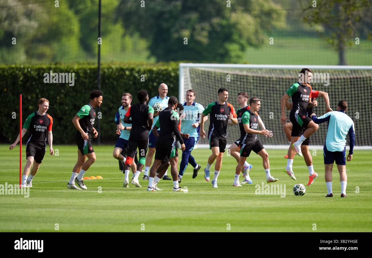 Arsenal players during a training session at the Sobha Realty Training ...
