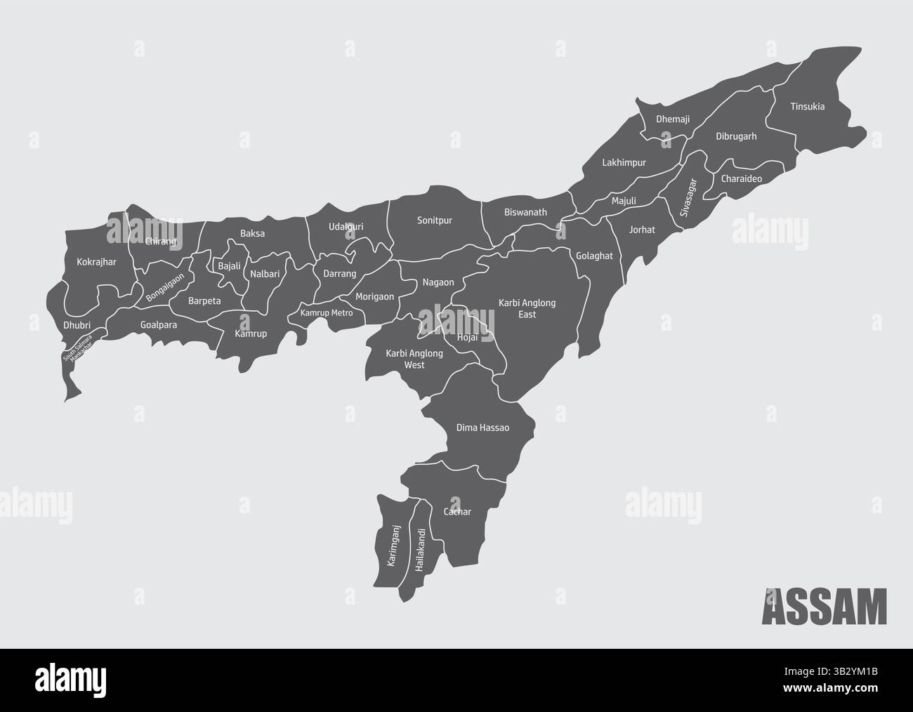 Assam location map of india hi-res stock photography and images - Alamy