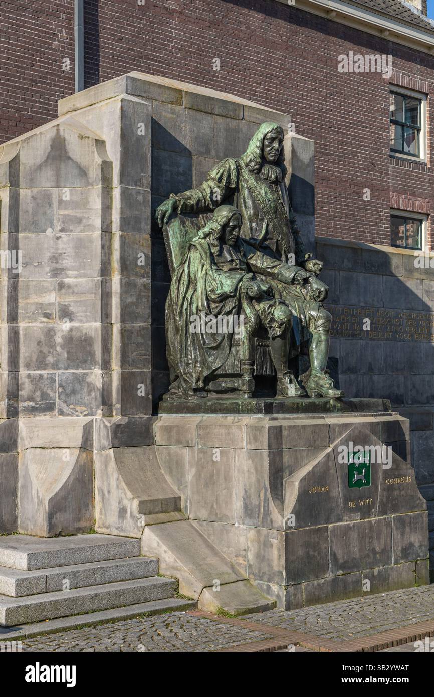 Dordrecht the Netherlands. 16 March 2024. Statue of Dutch politicians ...