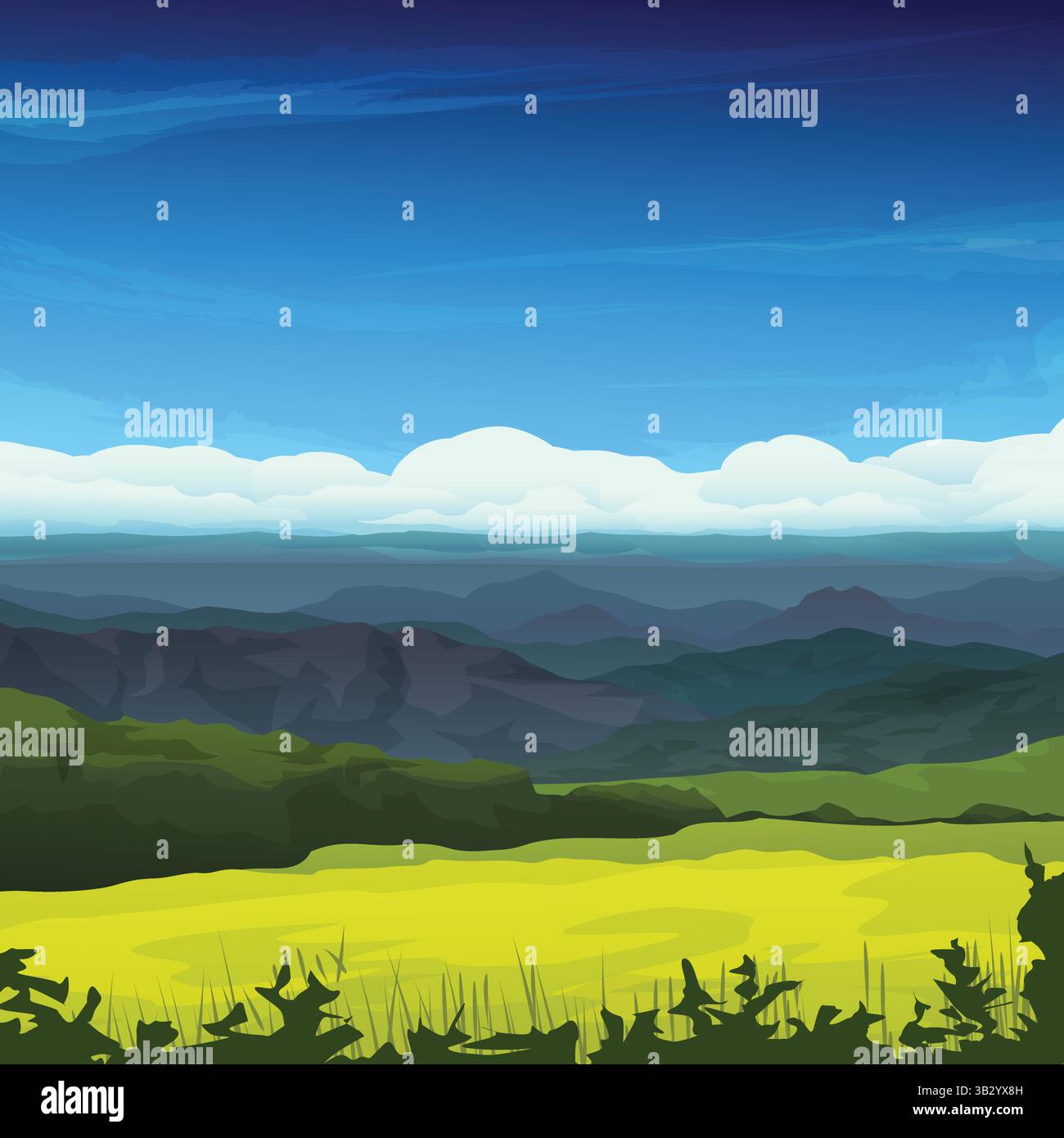 Wonderful landscape panorama view Stock Vector Images - Alamy