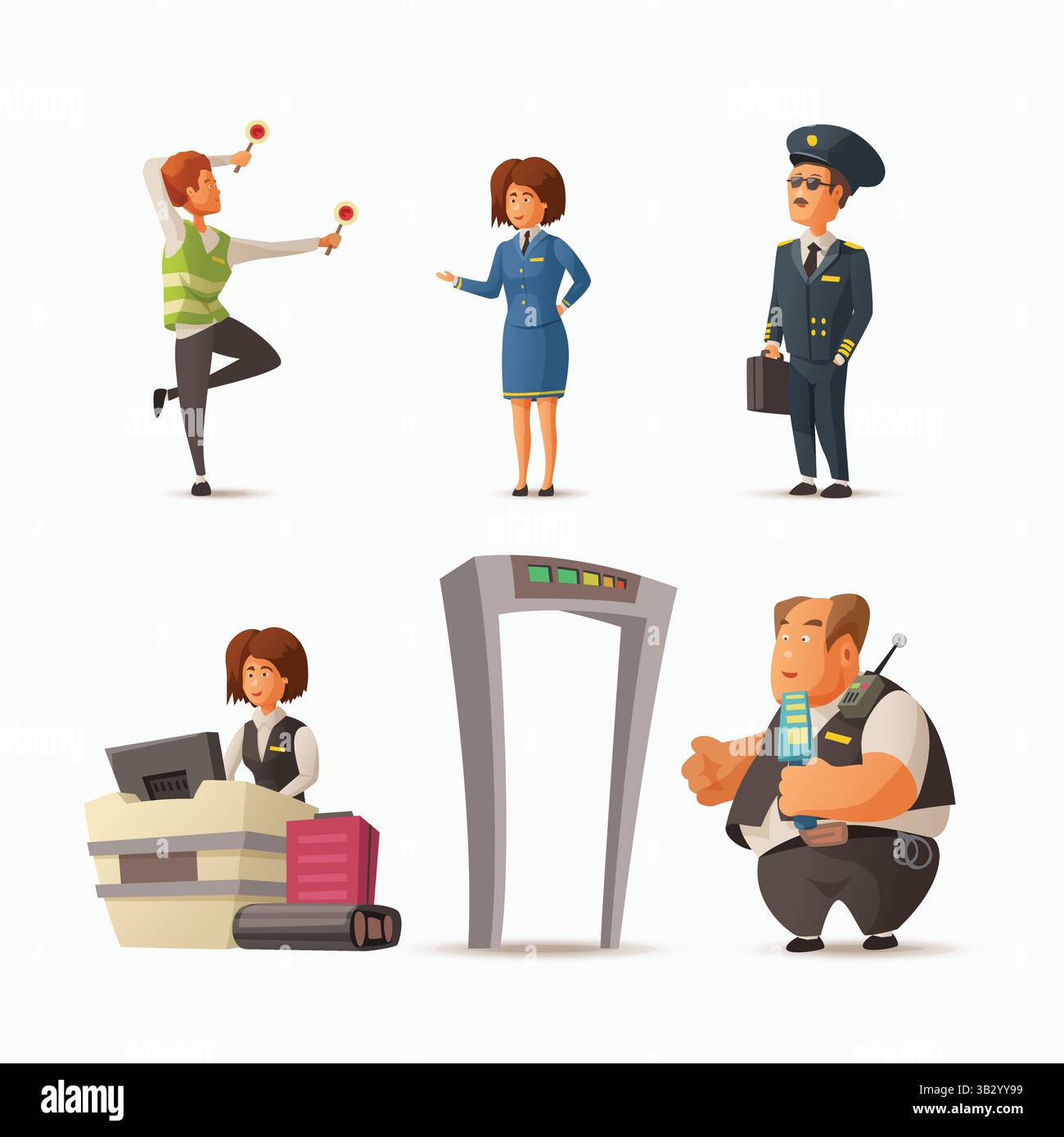 Flight safety airport staff Stock Vector Images - Alamy