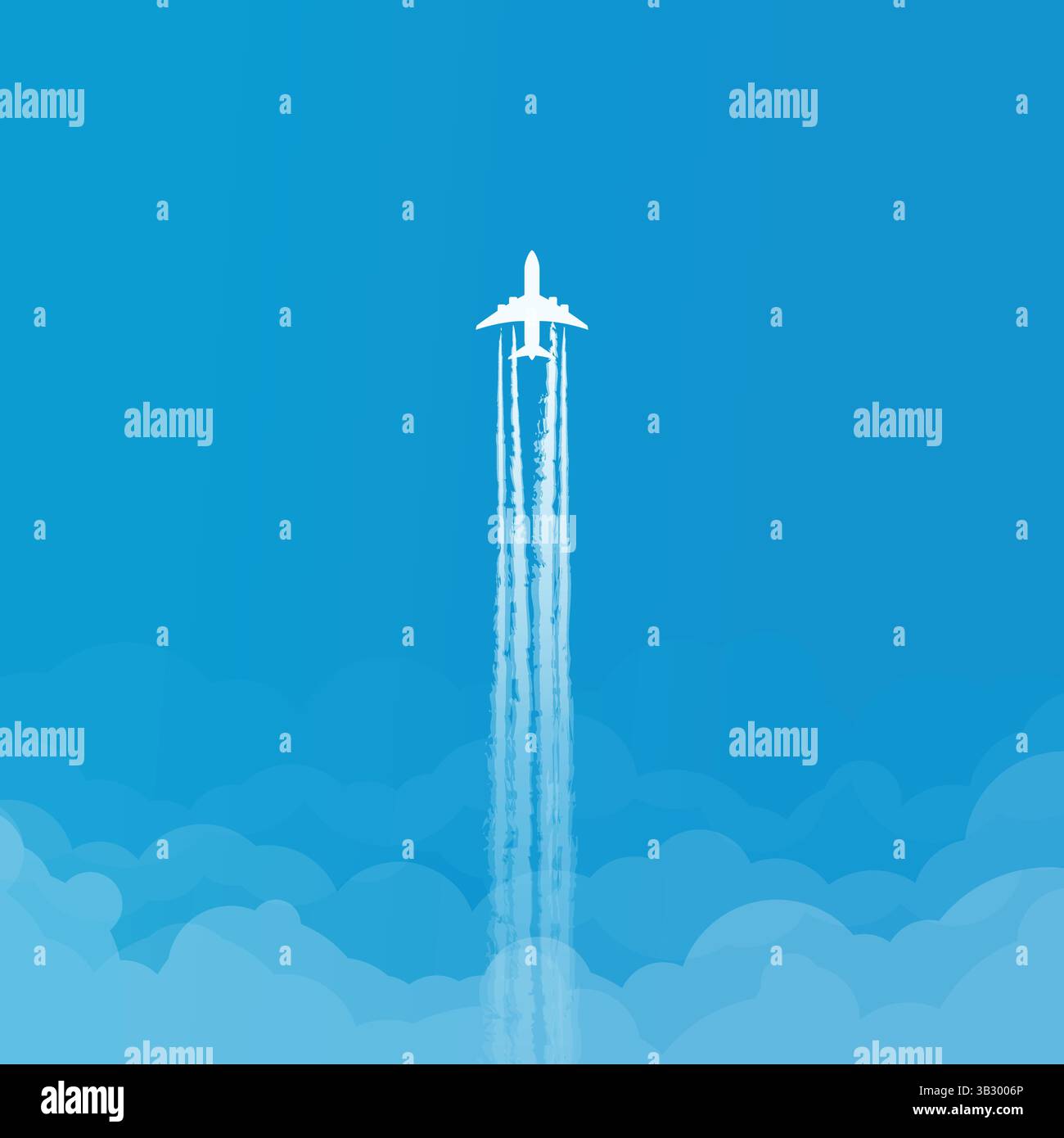 Airplane in blue cloudy Stock Vector Images - Alamy