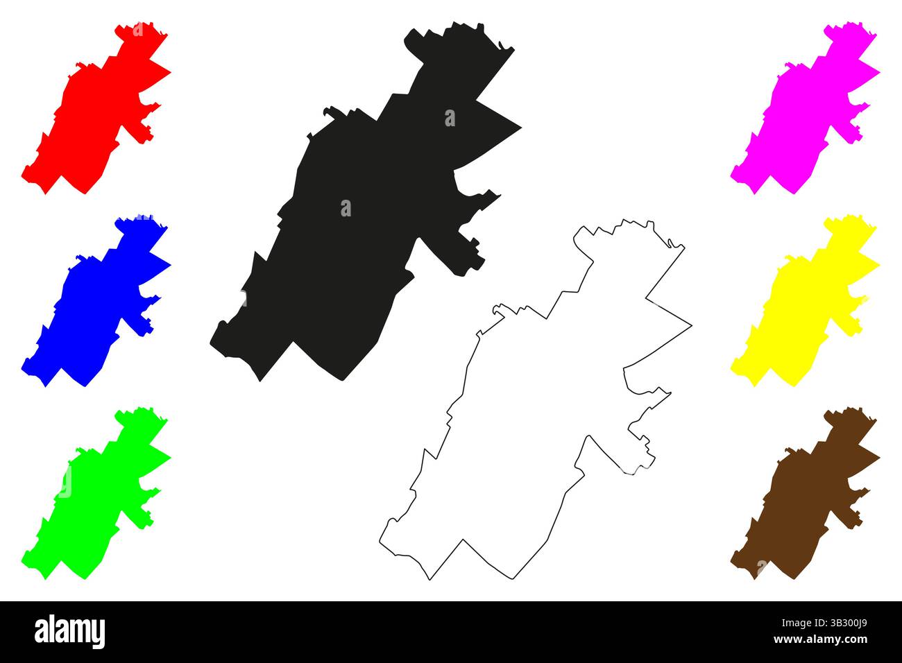 Modinagar city (Republic of India, State of Uttar Pradesh) map vector ...