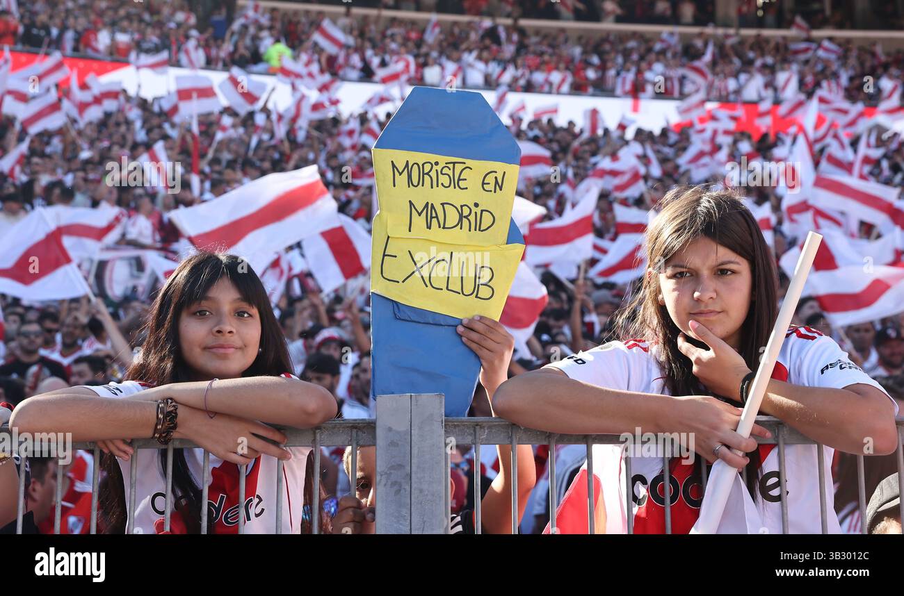 River Plate fans cheer for their team before the 2025 Apertura ...