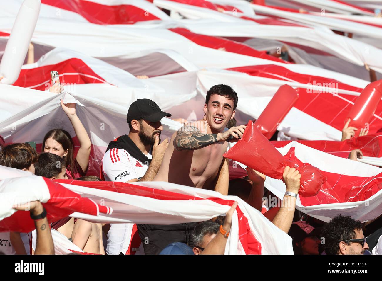River Plate fans cheer for their team before the 2025 Apertura ...