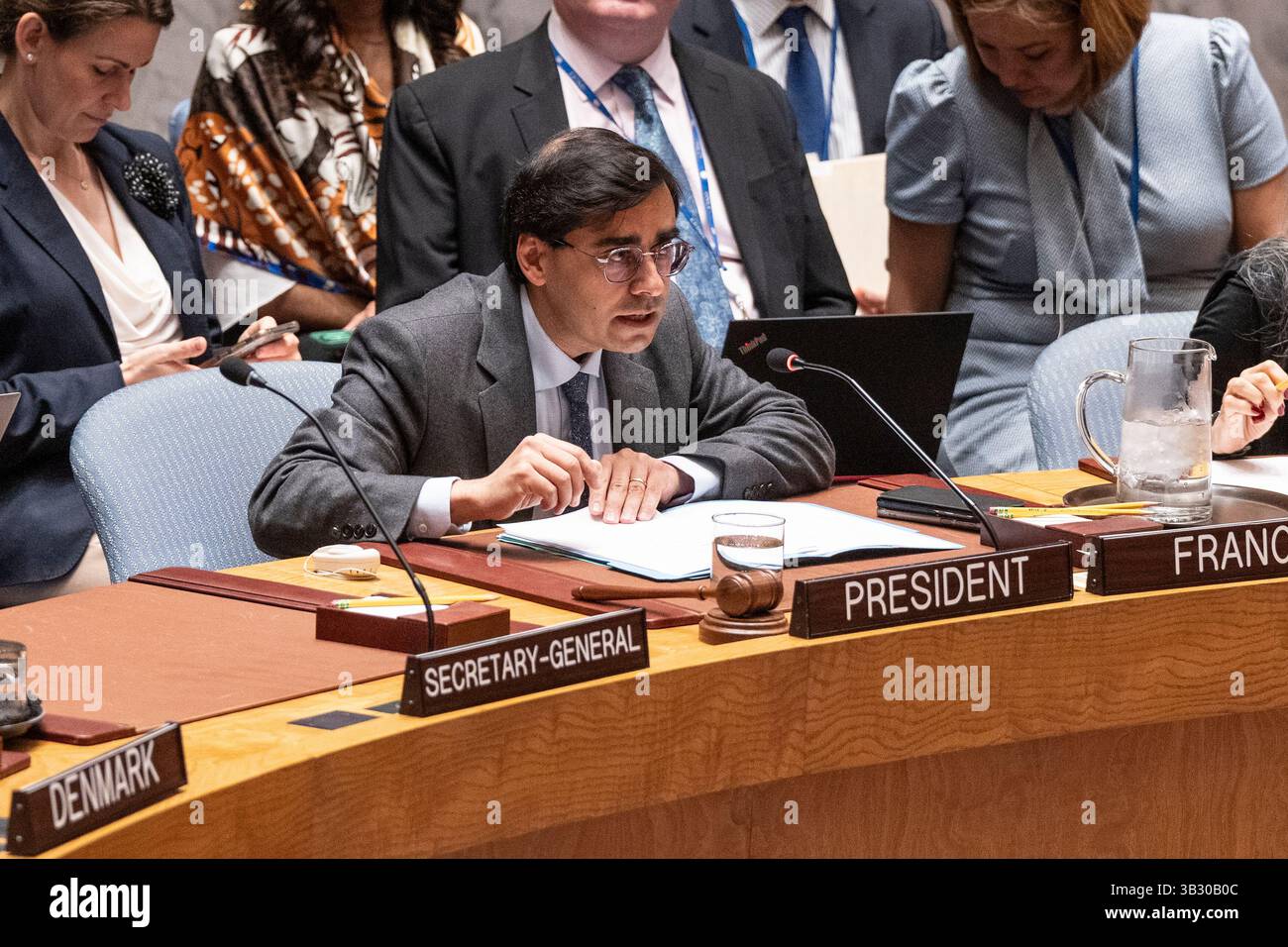 New York, USA. 28th Apr, 2025. Ambassador of France Jay Dharmadhikari ...