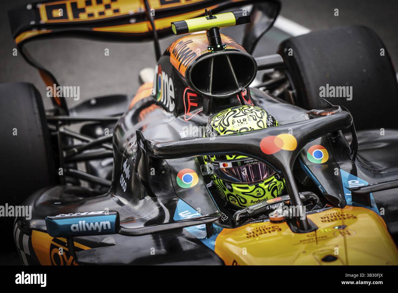 Lando Norris of Great Britain drives the McLaren Formula 1 Team MCL39 and gets pole position in ...