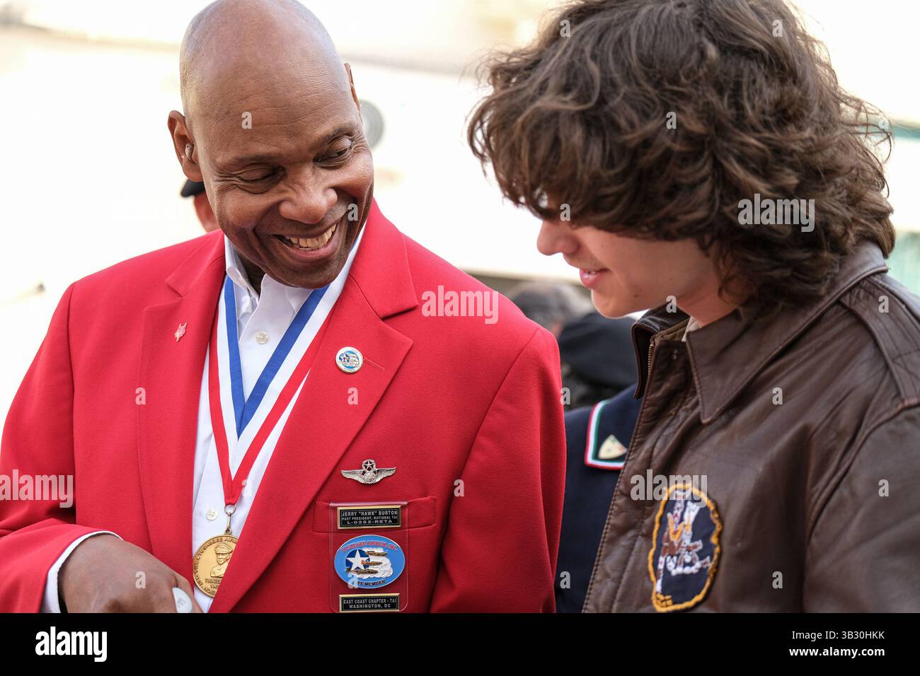 Campomarino, Italy. 23rd Apr, 2025. Jerry "Hawk" Burton, Past President of National Tuskegee ...