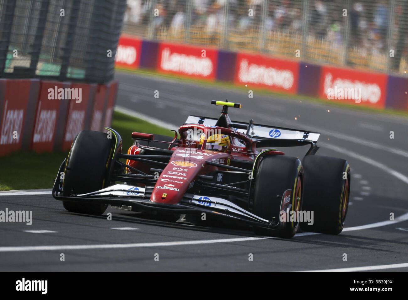 MELBOURNE, AUSTRALIA - MARCH 14: Lewis Hamilton of Great Britain drives ...