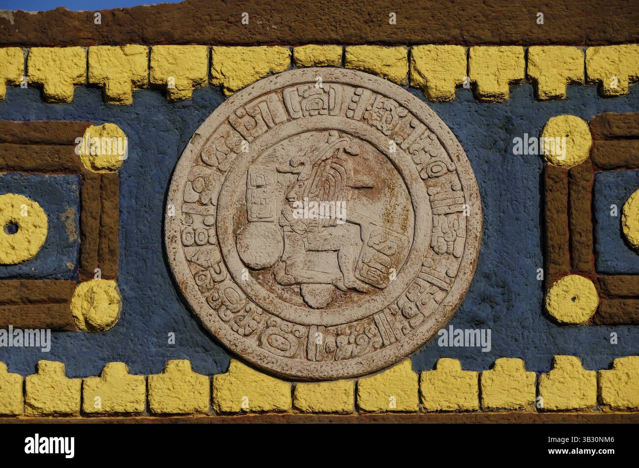Typical Colored Clay Maya Mexican Calendar symbol Stock Photo - Alamy