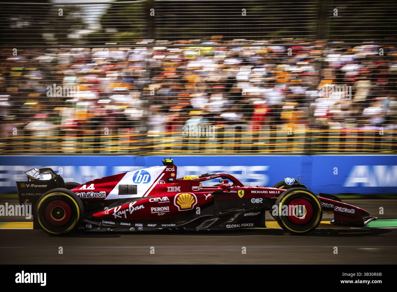 MELBOURNE, AUSTRALIA - MARCH 14: Lewis Hamilton of Great Britain drives ...