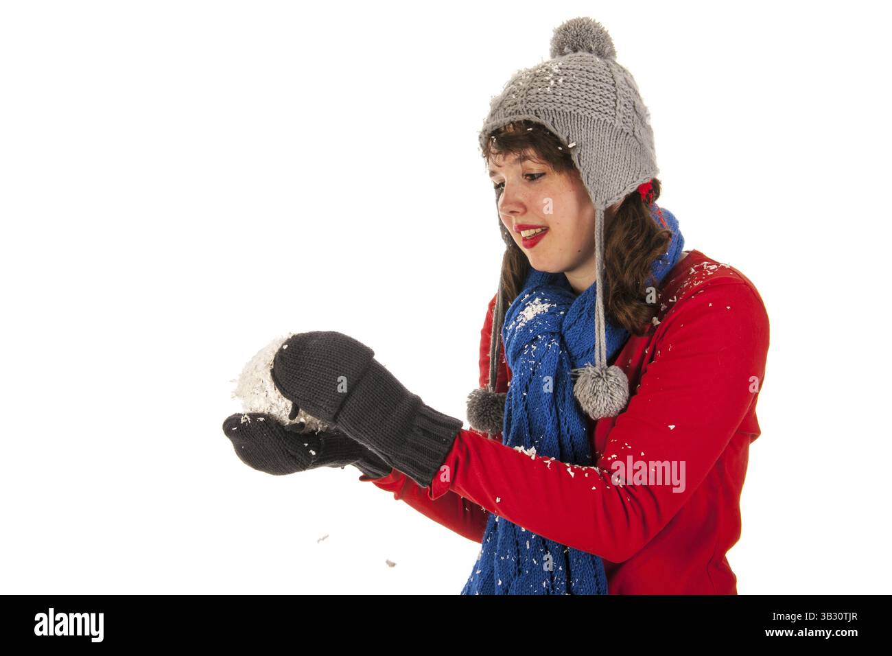 Girl in snow on Cut Out Stock Images & Pictures - Alamy