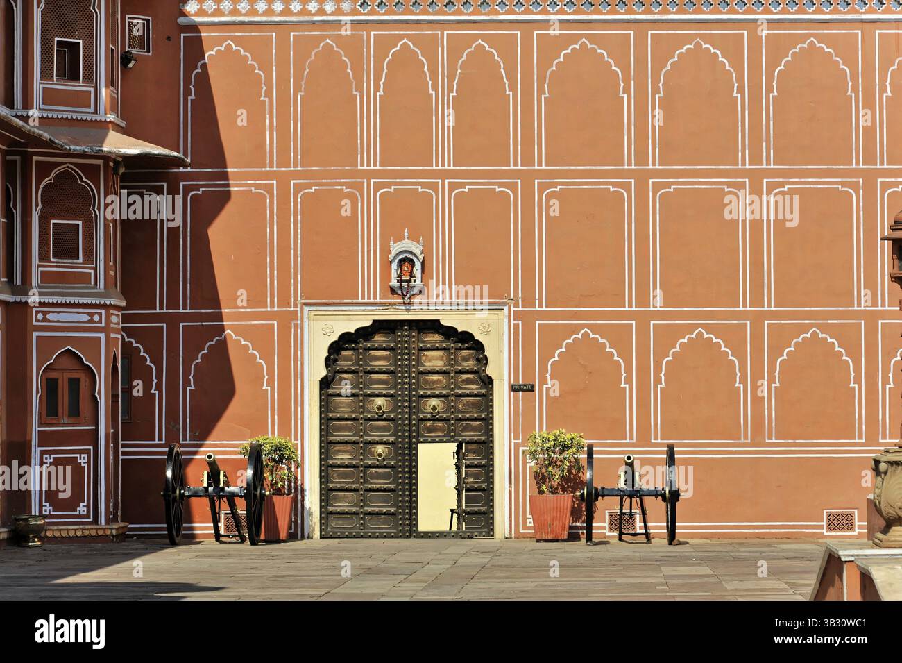City Palace Jaipur, Rajasthan, North India, India, Asia, Traditional Indian facade with ...