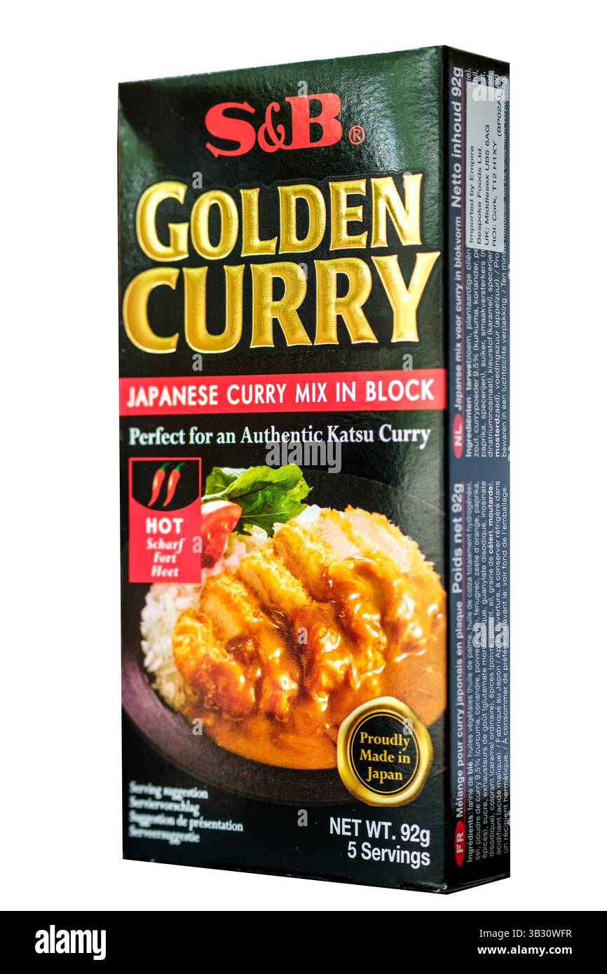 London UK, April 28 2025, Pack of S and B Golden Curry Hot Japanese ...