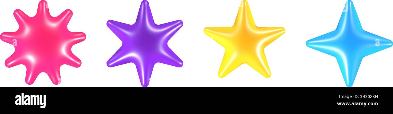 vector 3d vector star shapes Stock Vector Image & Art - Alamy