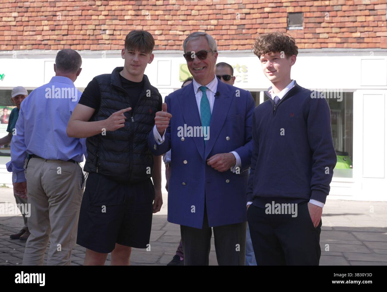 Reform UK leader Nigel Farage poses for a photograph in Salisbury ...