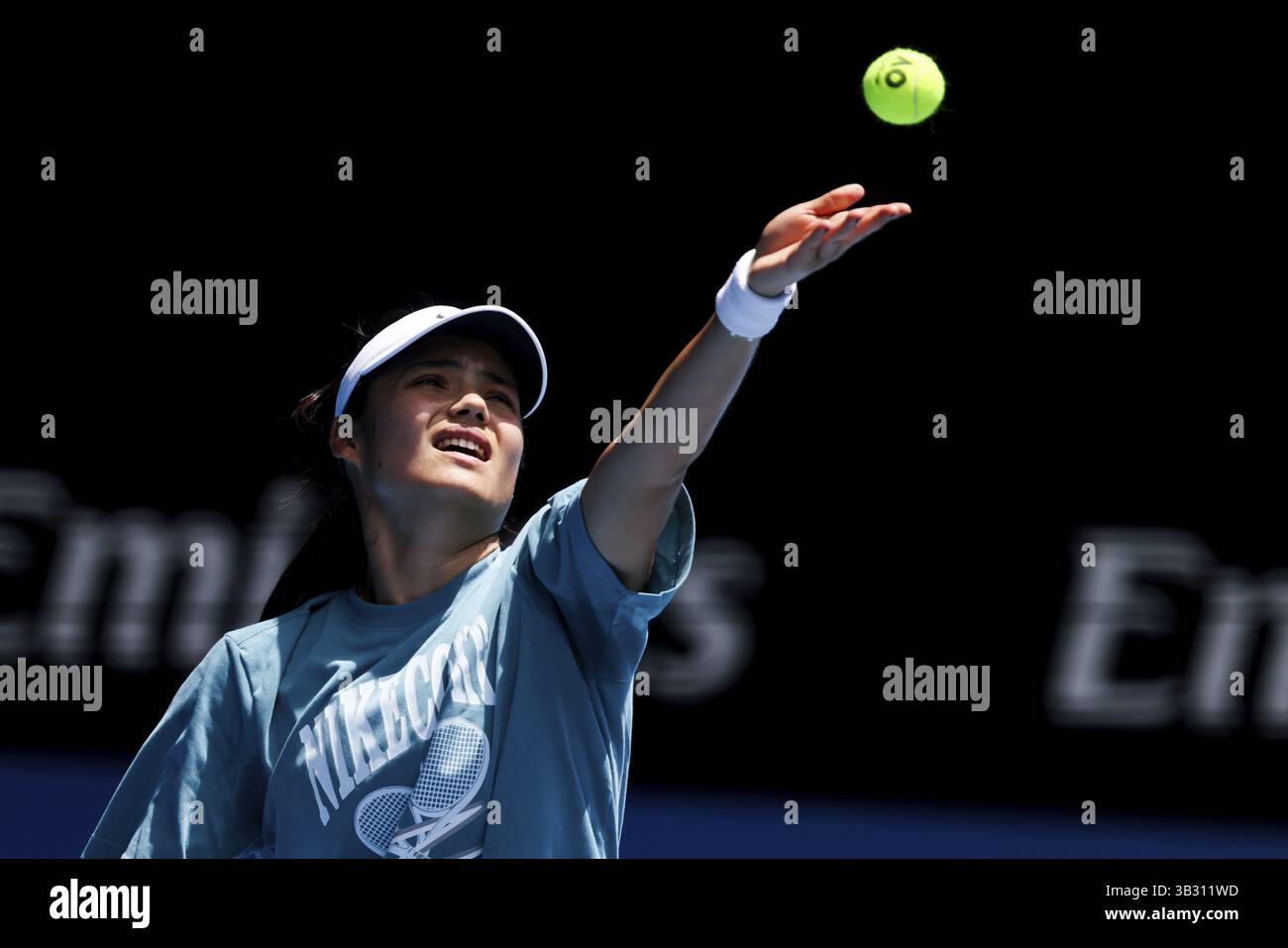 MELBOURNE, AUSTRALIA - JANUARY 10: Emma Radacanu of Great Britain ...