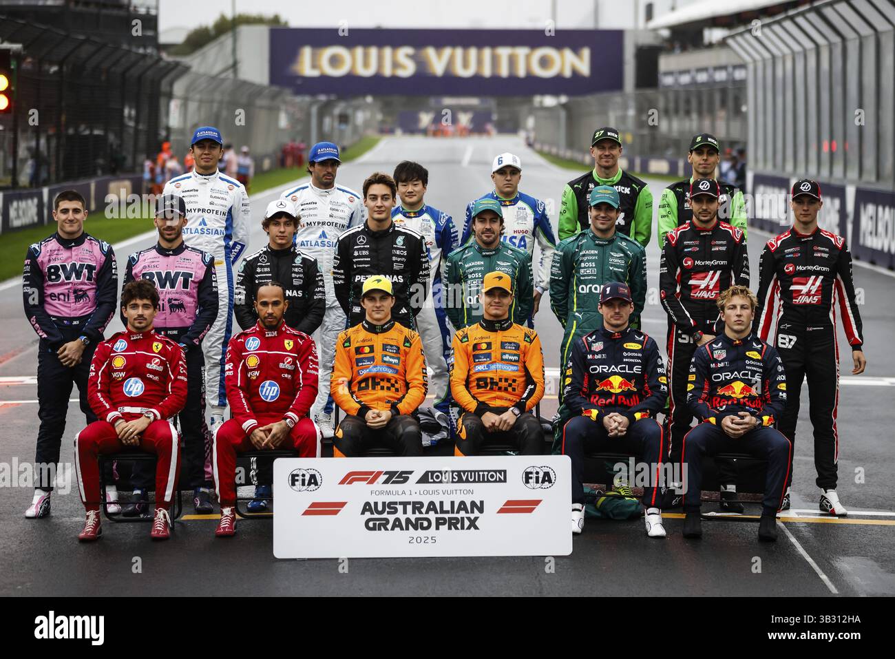 MELBOURNE, AUSTRALIA - MARCH 16: F1 drivers annual grid photo before ...