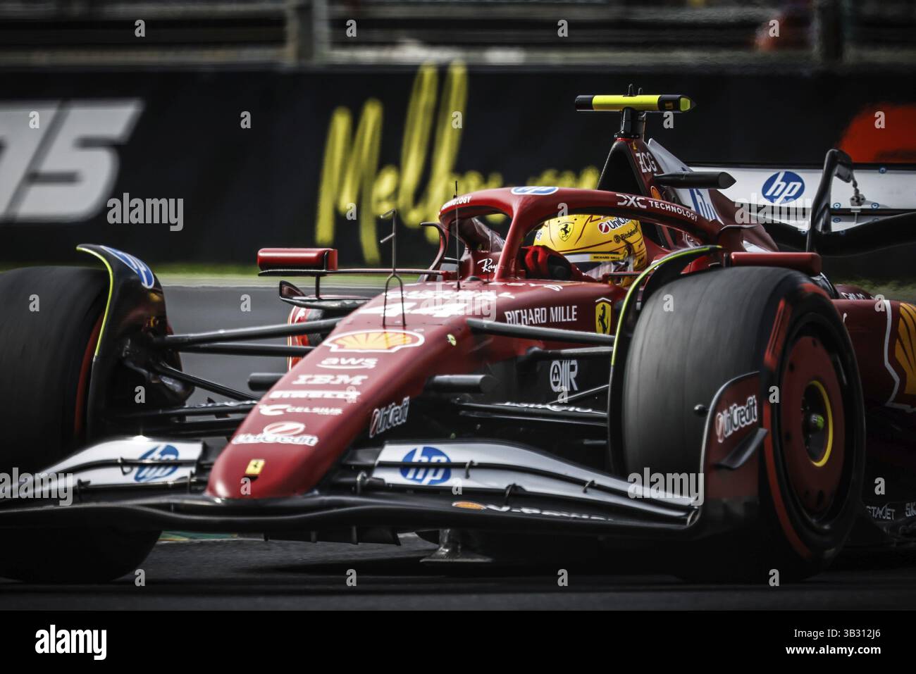 Lewis Hamilton of Great Britain drives the Scuderia Ferrari HP SF-25 ...
