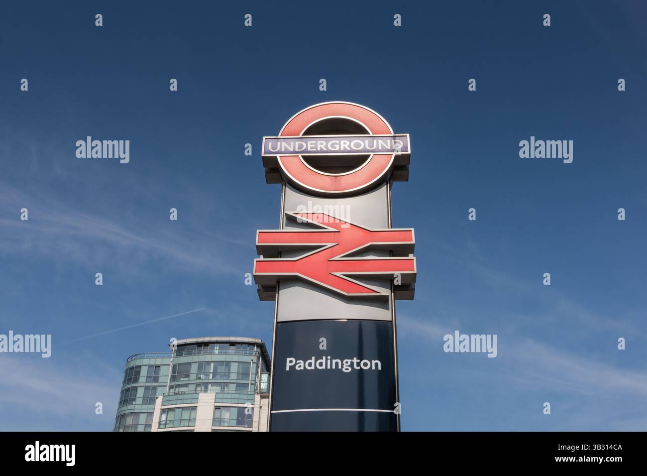 Network Rail and London Underground logo outside Paddington Station ...